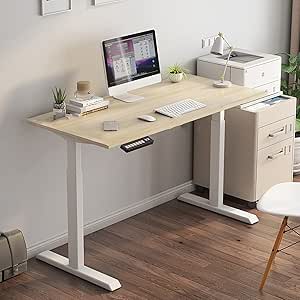 Amazon.com: Computer Desk Electric Lift Desk Standing Smart Office ...
