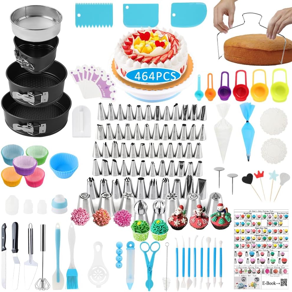 Amazon.com: Cake Decorating Kit Supplies, 464 PCS Baking Supplies Set ...