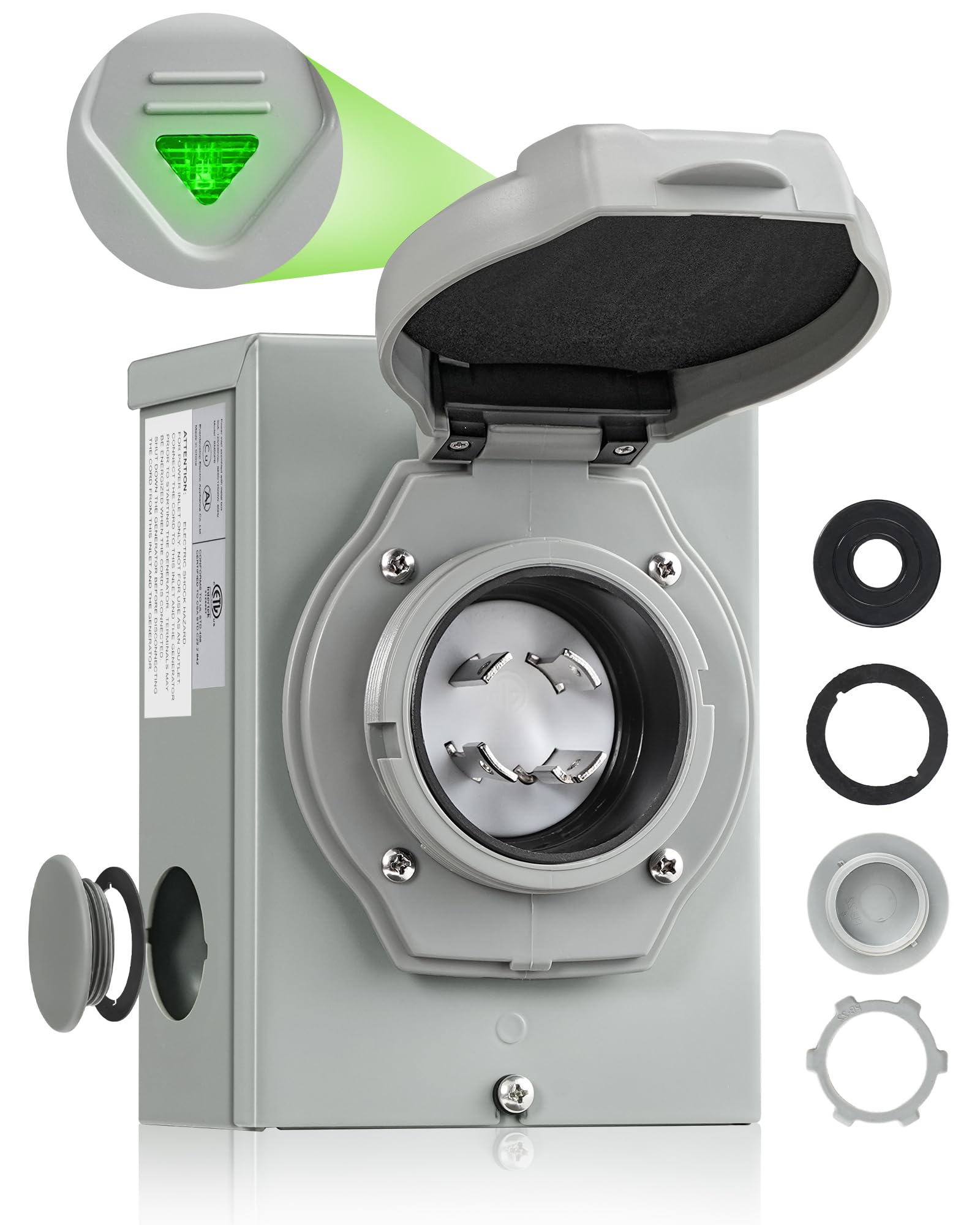 Snapklik.com : WILAWELS 30 Amp Generator Inlet Box, NEMA L14-30P Power ...