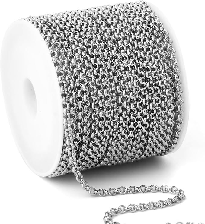 Amazon.com: 33FT Stainless Steel Rolo O Chains Roll, 2.5mm 304 ...
