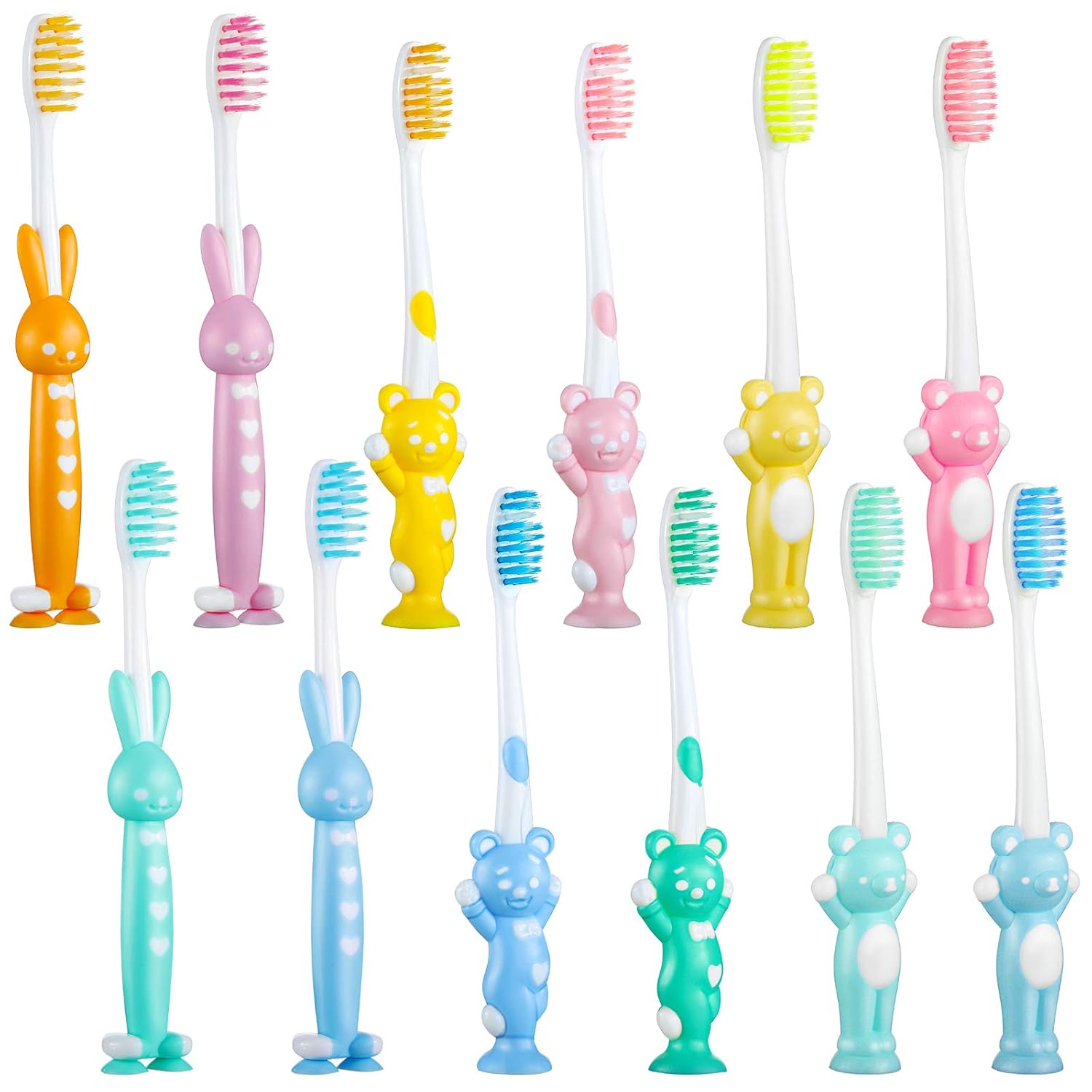 Amazon.com : 12 Pieces Kids Toothbrush Children Manual Toothbrush Set ...