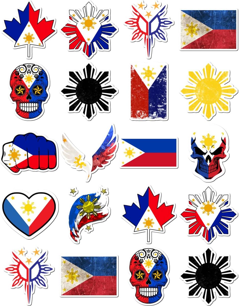 Amazon.com: 20 Pcs Stickers Pack Philippines Aesthetic Laptop Filipino ...