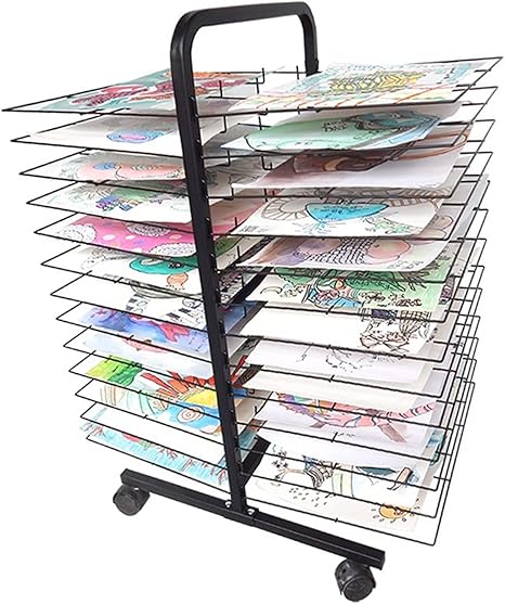 GUHPZA Art Drying Rack - Artwork Storage Display Rack, Flexible Shelves ...