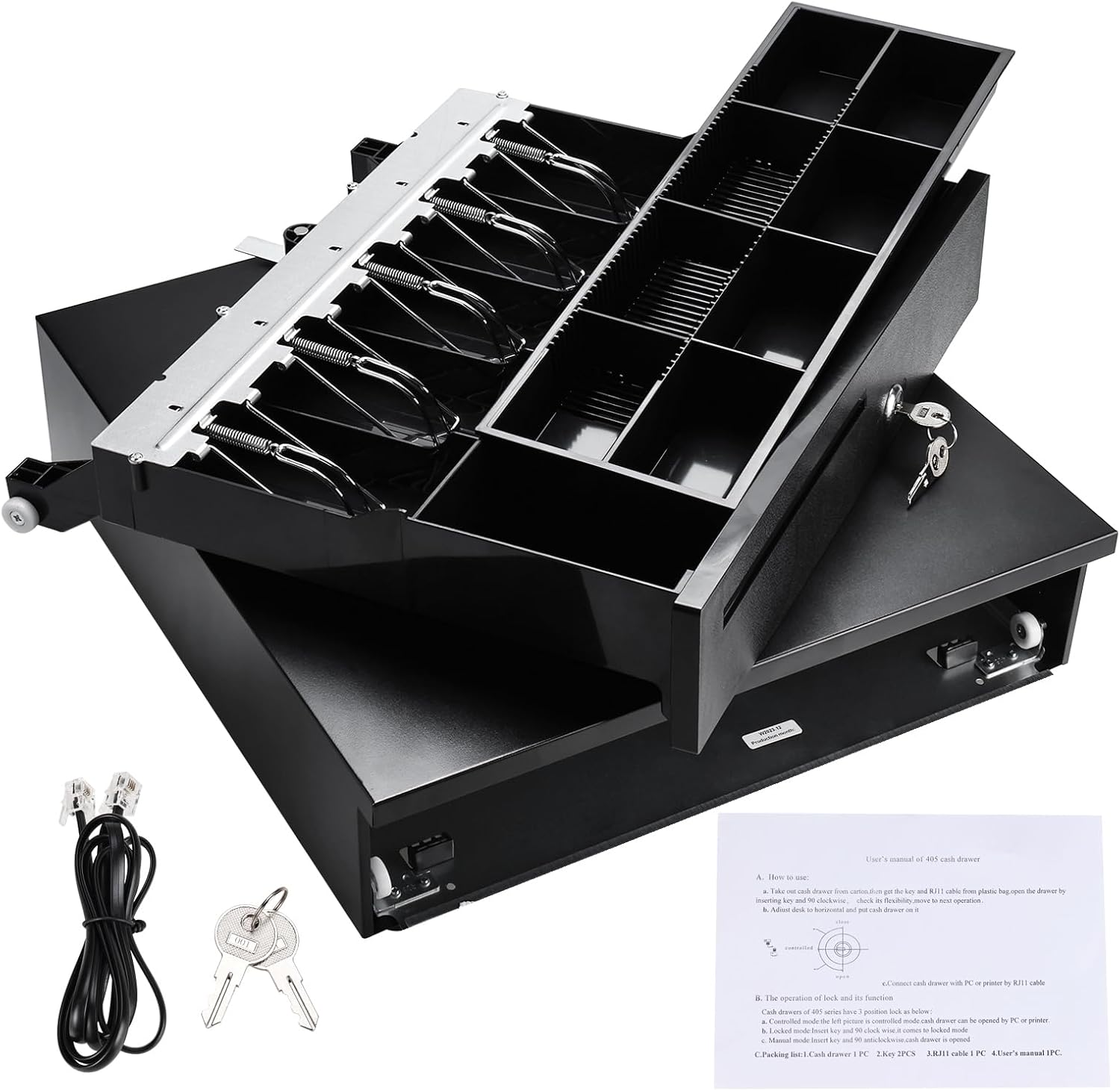 Amazon.com : HOMOKUS Cash Register Drawer for Point of Sale System 16 ...