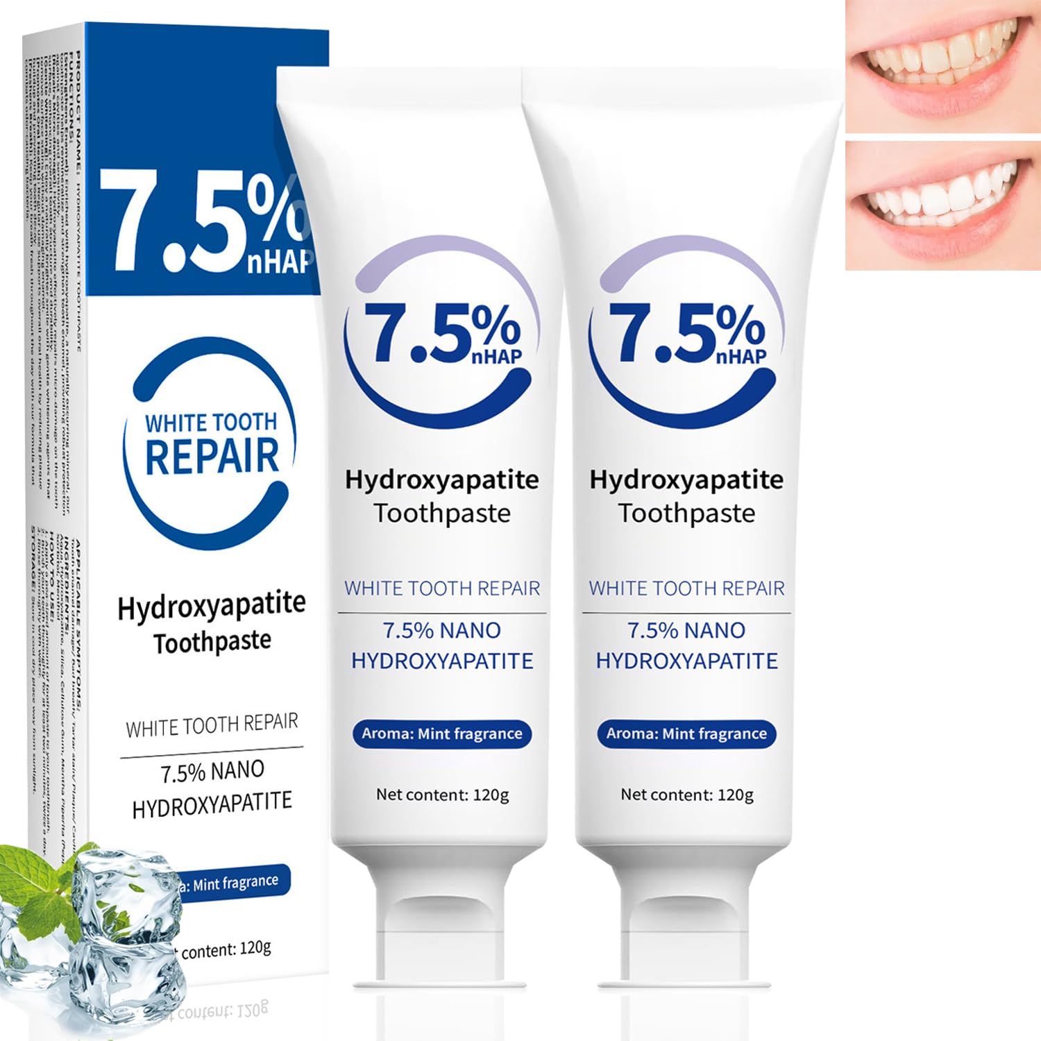 Amazon.com: Hydroxyapatite Toothpaste for Enamel Protection, Fluoride ...