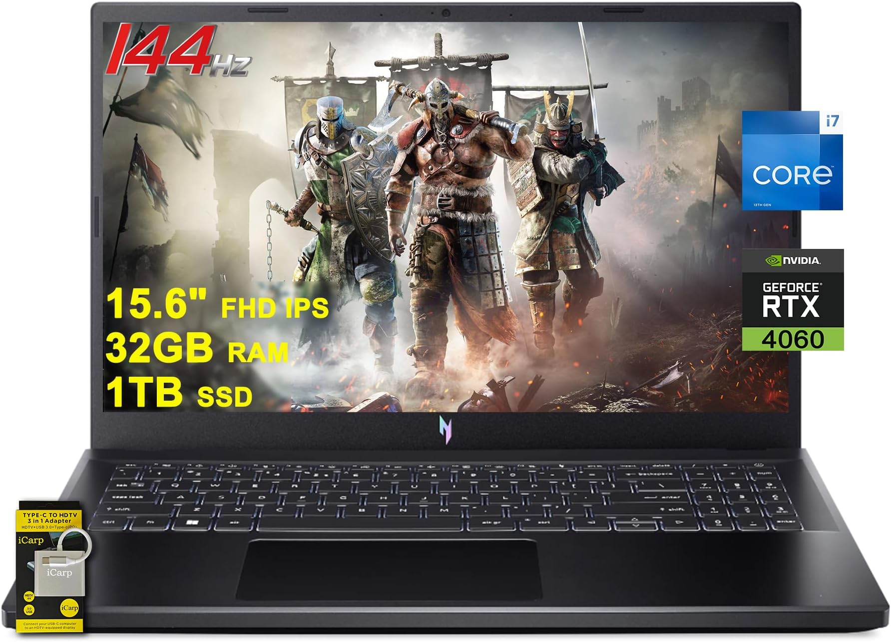 Amazon.com: acer Nitro V15 15.6" FHD 144Hz Gaming Laptop, Intel i7-13620H, 16GB DDR5 RAM, 512GB ...