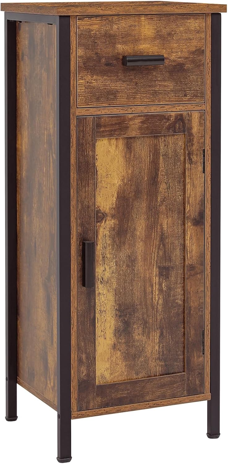 usikey Small Storage Cabinet, Narrow Cabinet with 1 Door and 1 Drawer ...