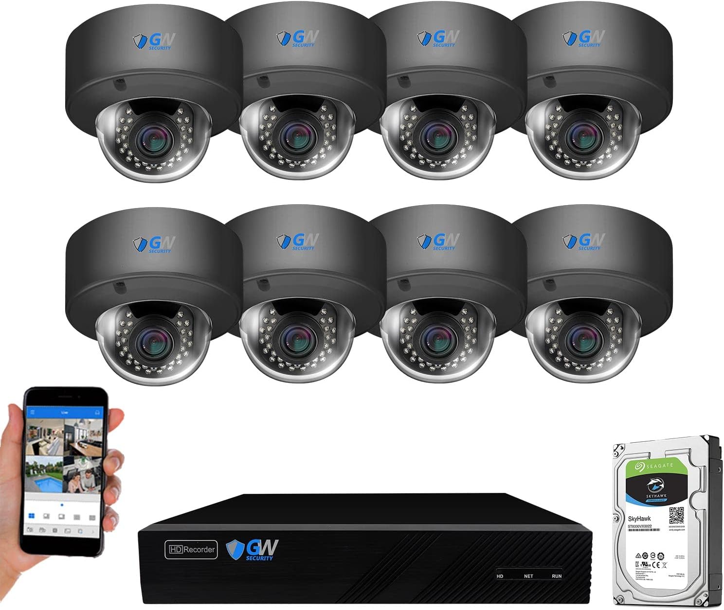 Amazon.com : GW Security AutoFocus IP Camera System, 8 Channel H.265 4K ...