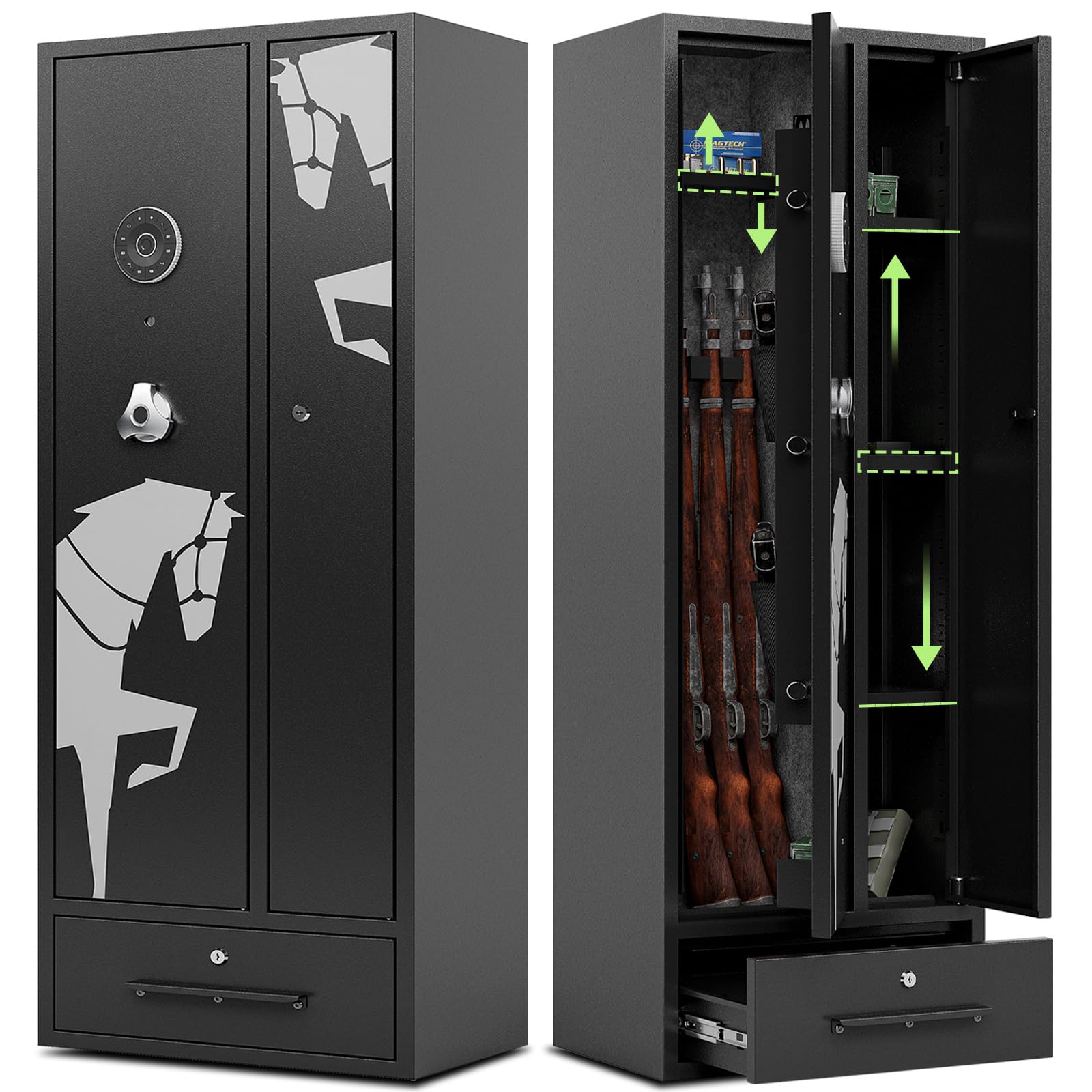 Snapklik.com : KAER 5-7 Gun Safe,Gun Safes For Home Rifles And Pistols ...