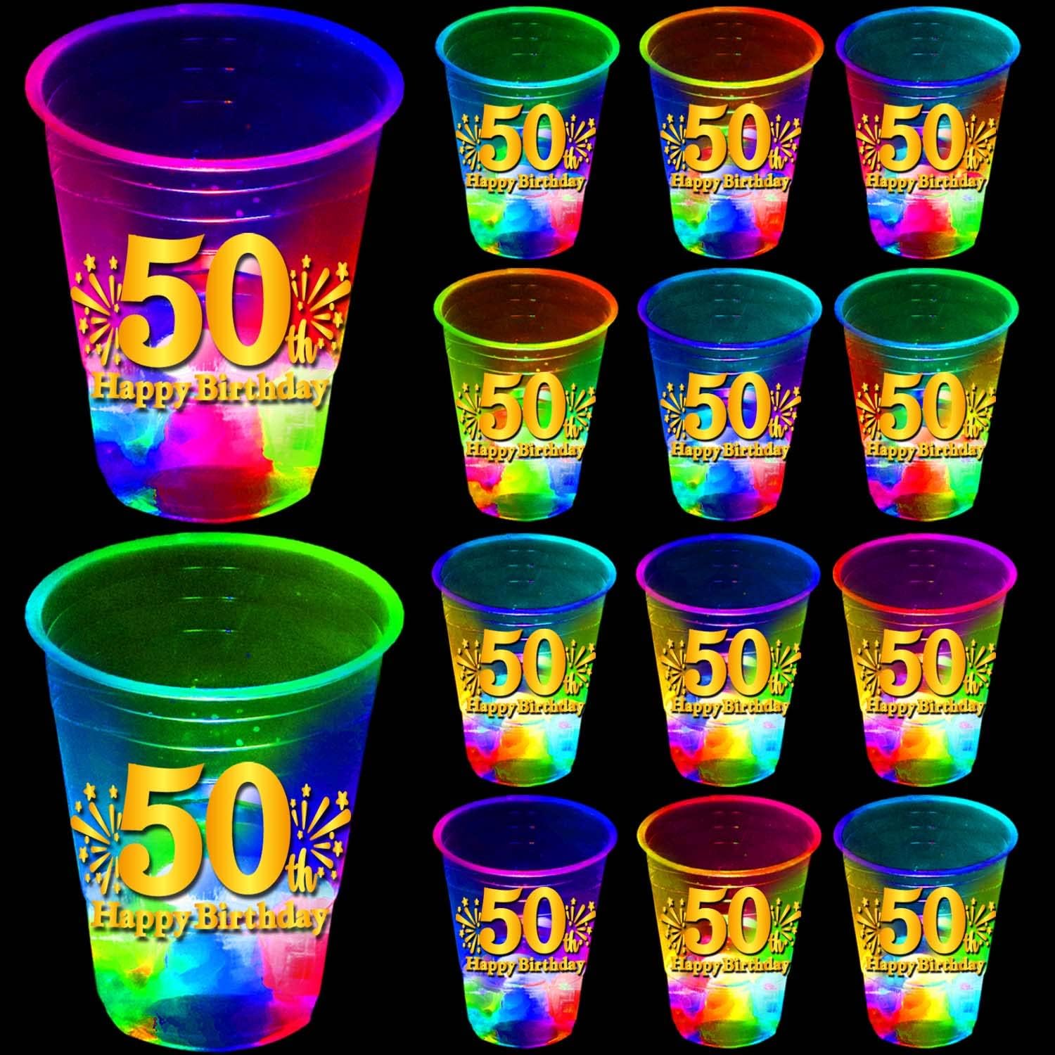 Amazon.com: 32 Pack Cheers to 50 Years Birthday Party Cups 16oz Plastic ...