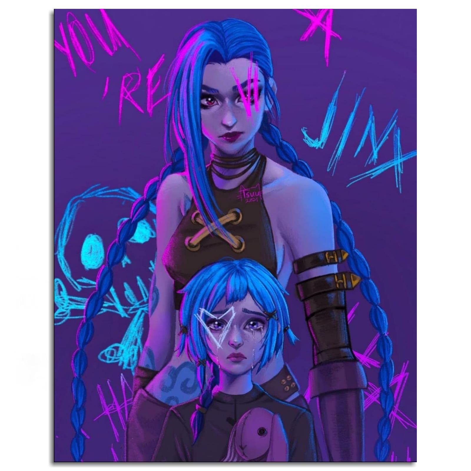 Amazon.com: DEKBOND Jinx & Vi Aesthetic Poster Canvas Prints Arcane ...