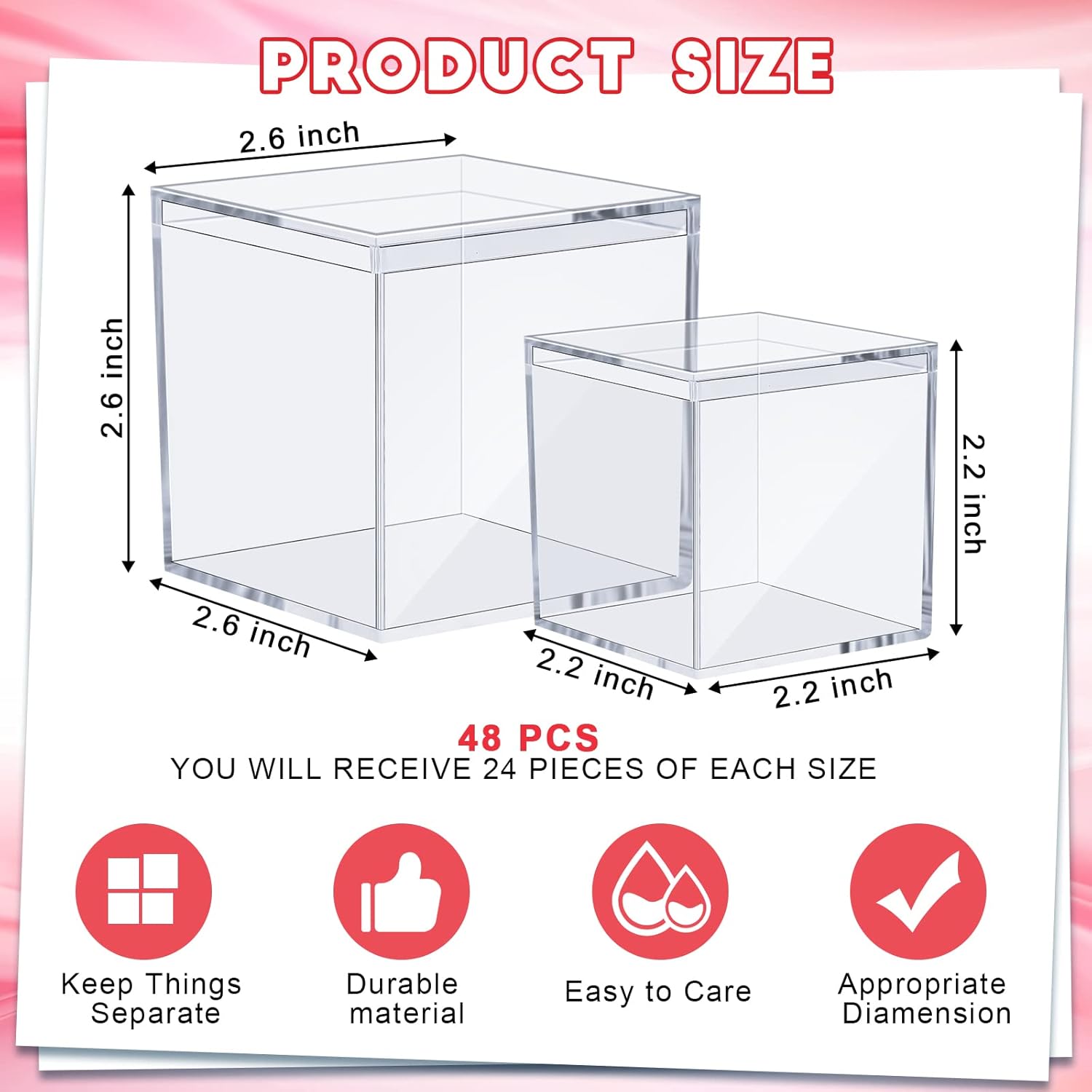 48 cajas de plástico acrílico transparente para exhibición, caja ...