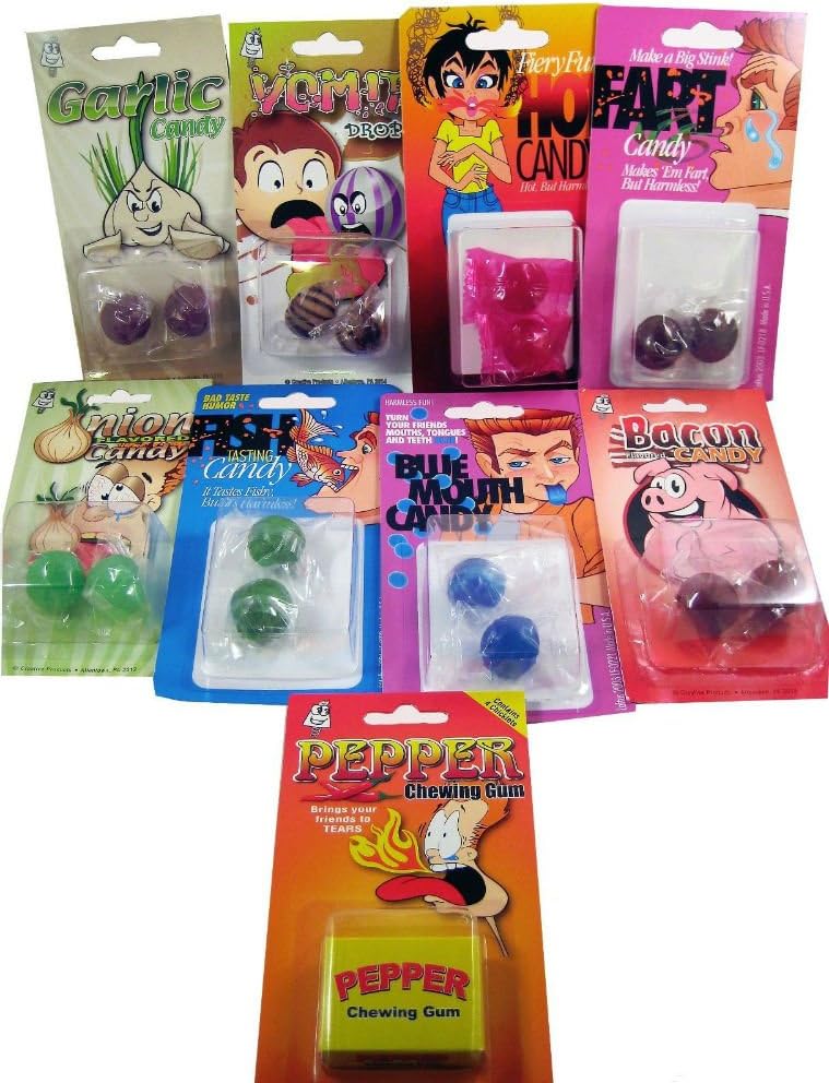 Amazon.com: Candy Prank KIT Deluxe - Blue Mouth Garlic Onion Fart Vomit ...