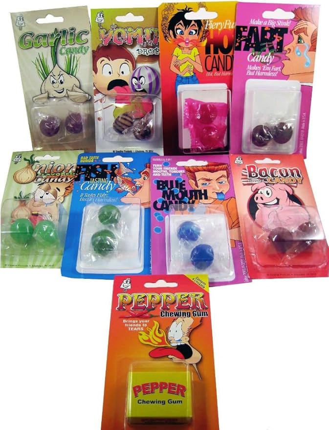Amazon.com: Candy Prank KIT Deluxe - Blue Mouth Garlic Onion Fart Vomit ...