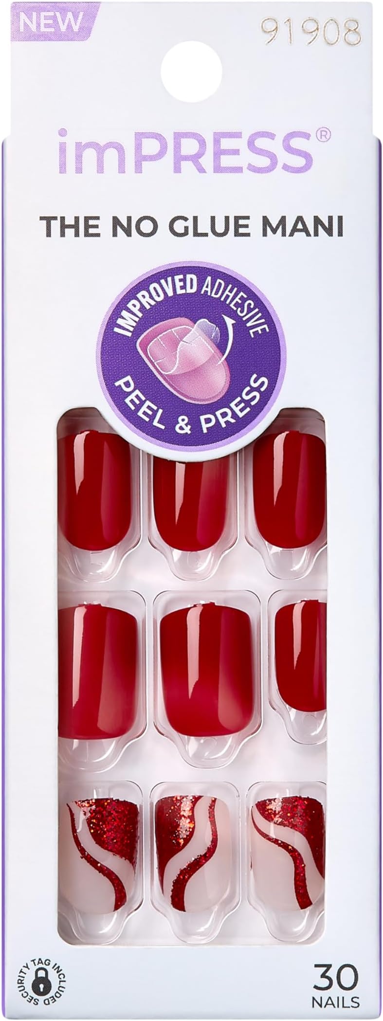 Amazon.com: KISS imPRESS No Glue Mani Press-On Nails, Mini, Endlessly ...