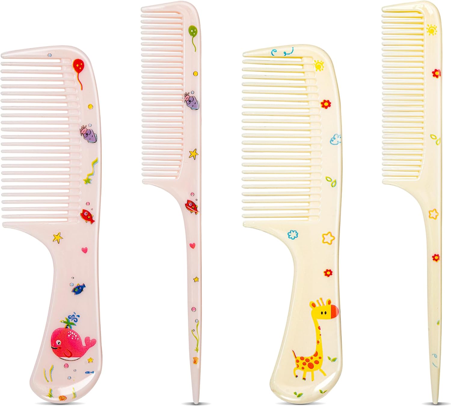MEGAVOW 4 Pcs Girls Boys Hair Brush and Comb Set, Cute Styling ...