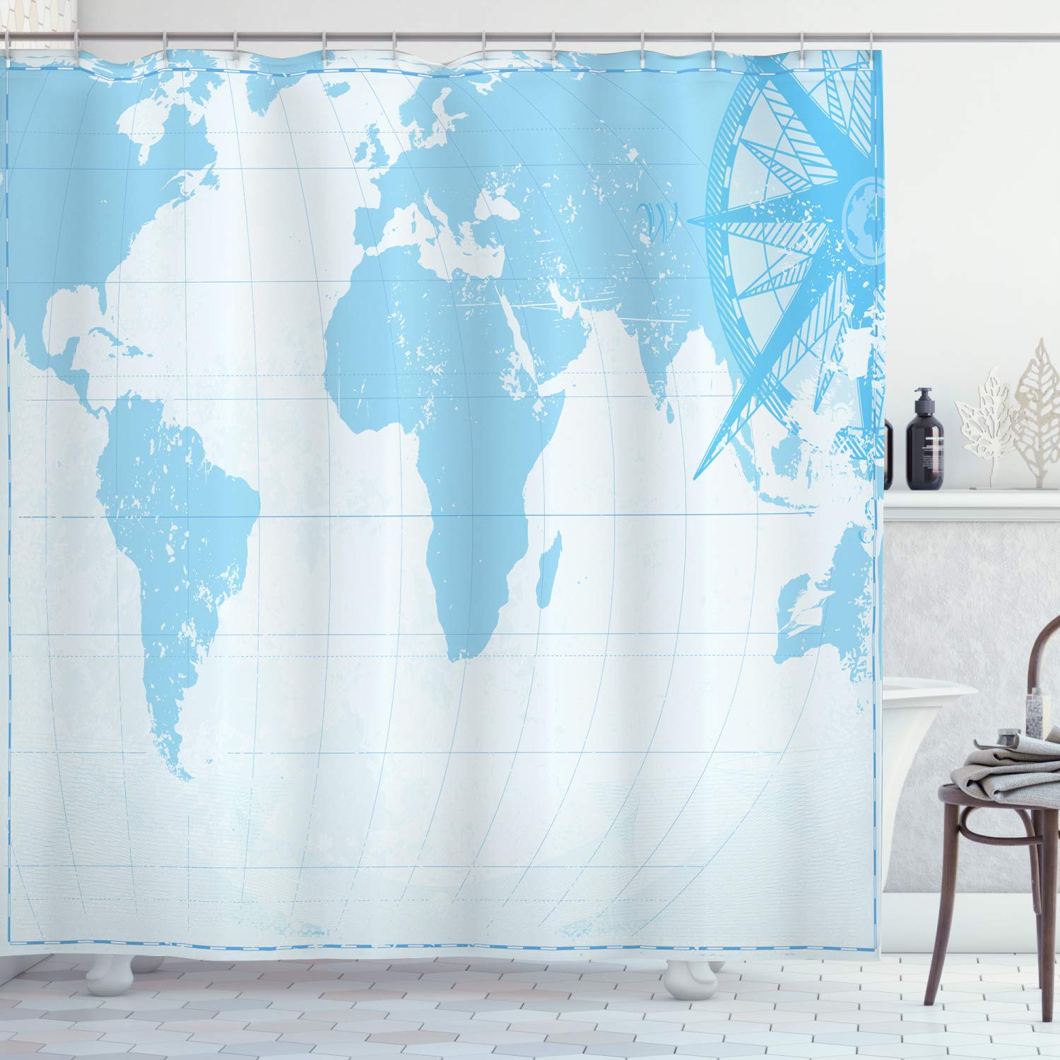 Vintage Blue Map Background