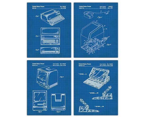 Amazon.com: Vintage Steve Jobs Apple Computer Blueprint Patent Print ...