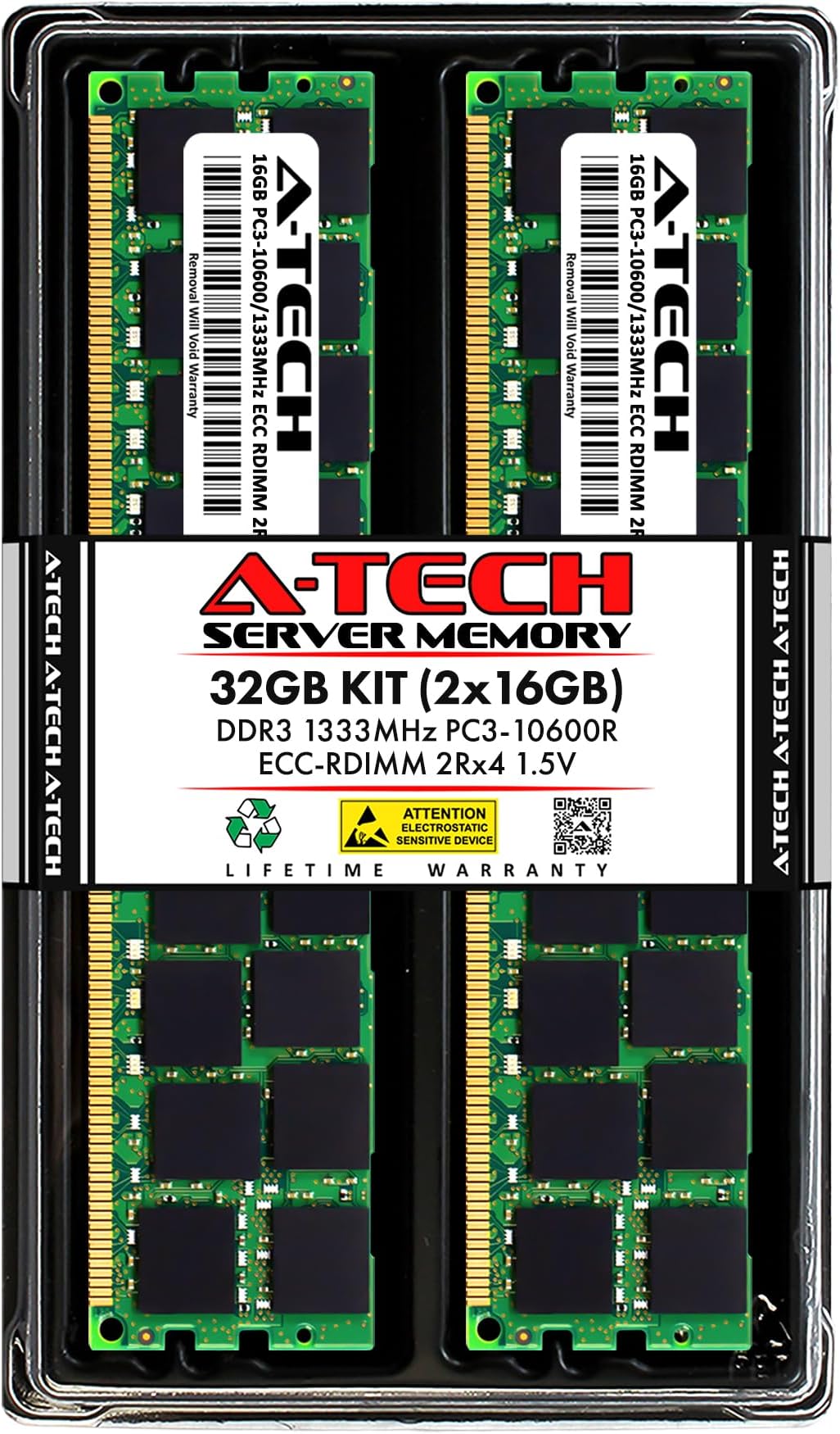 Crucial 32GB Kit (16GBx2) DDR3/DDR3L-1600 MT/s (PC3-12800) DR x4 RDIMM ...