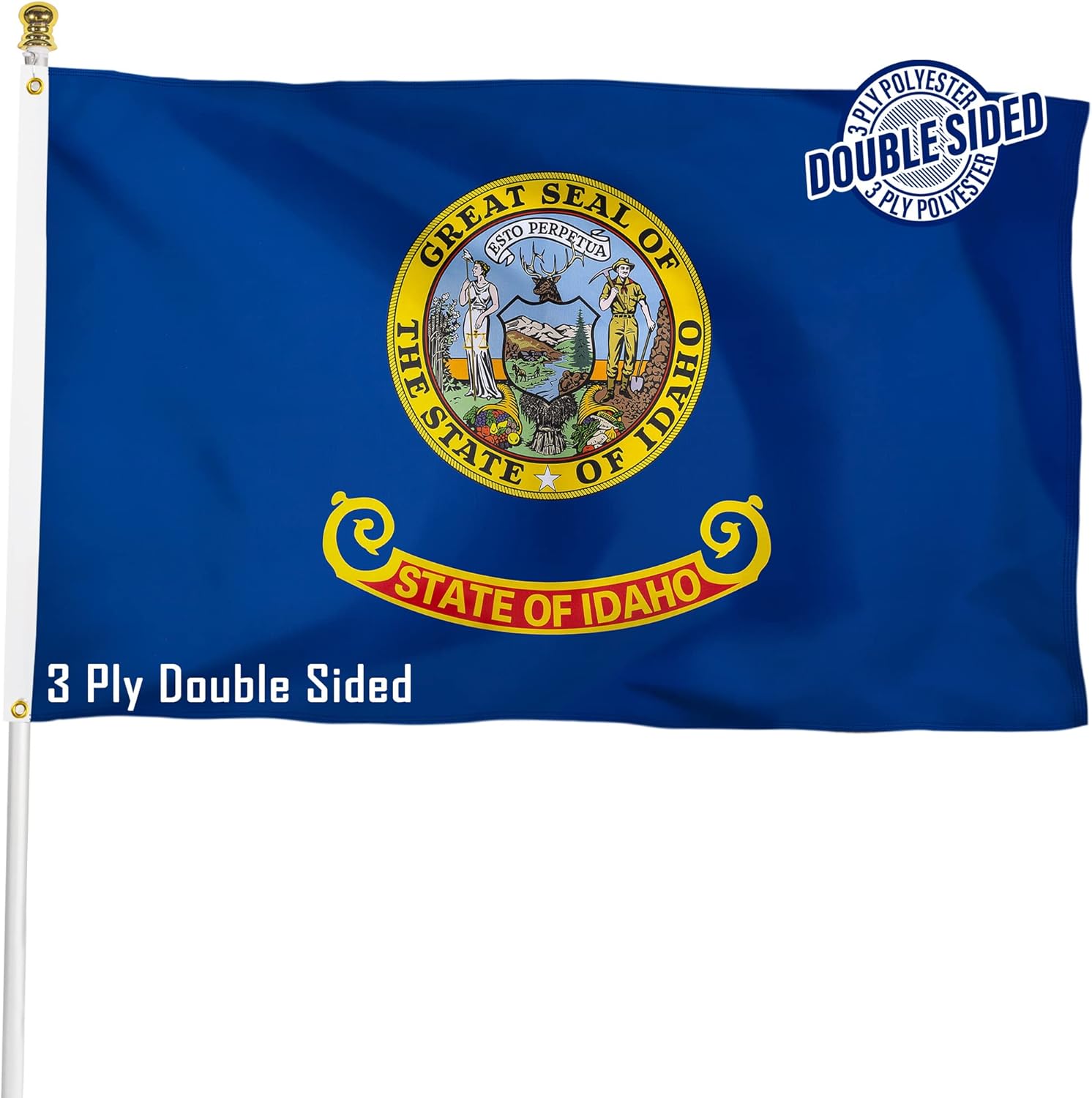 Amazon.com : XIFAN Double Sided Idaho State Flag 3x5 ft, Heavy Duty 3 ...