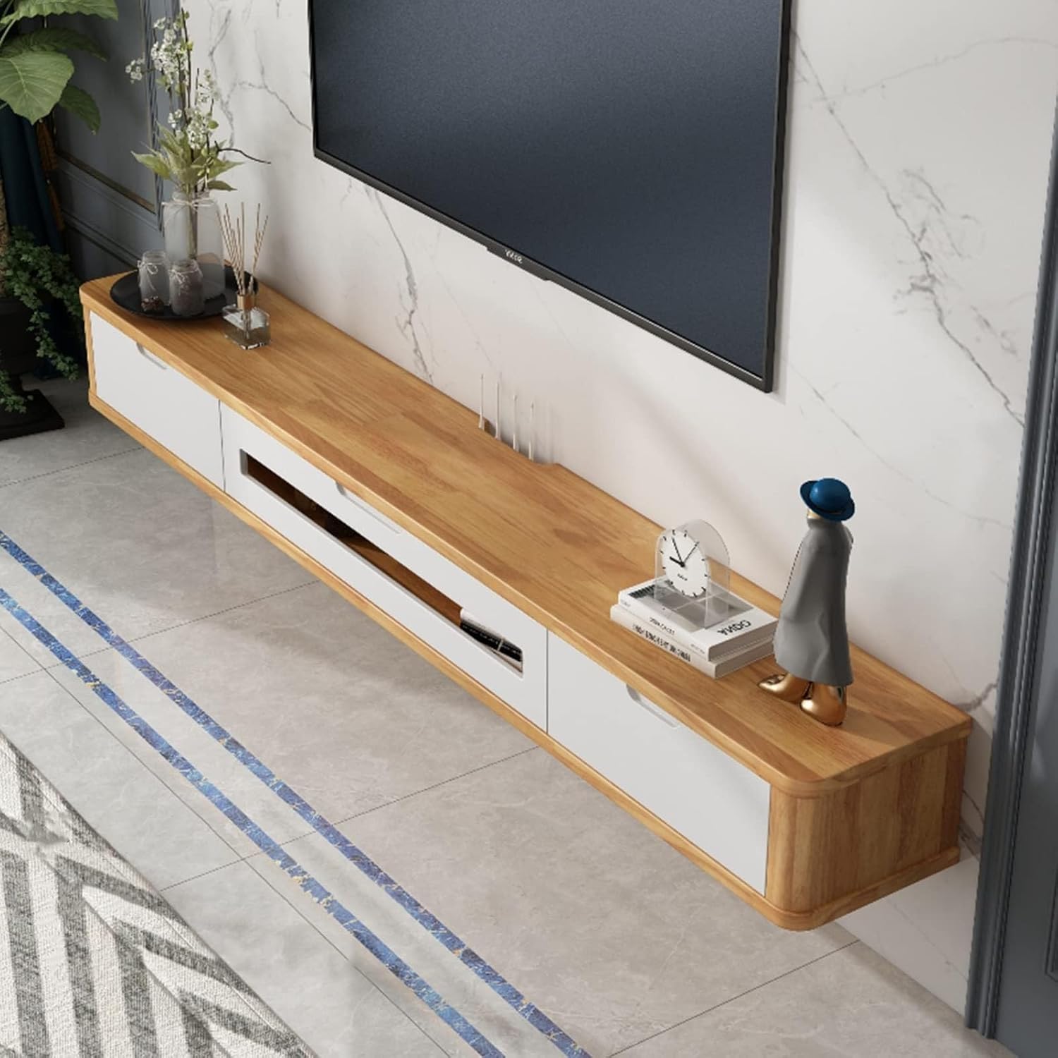 Amazon.co.jp: TV Lowboard - Floating TV Stand Wall Mount - TV Cabinet ...