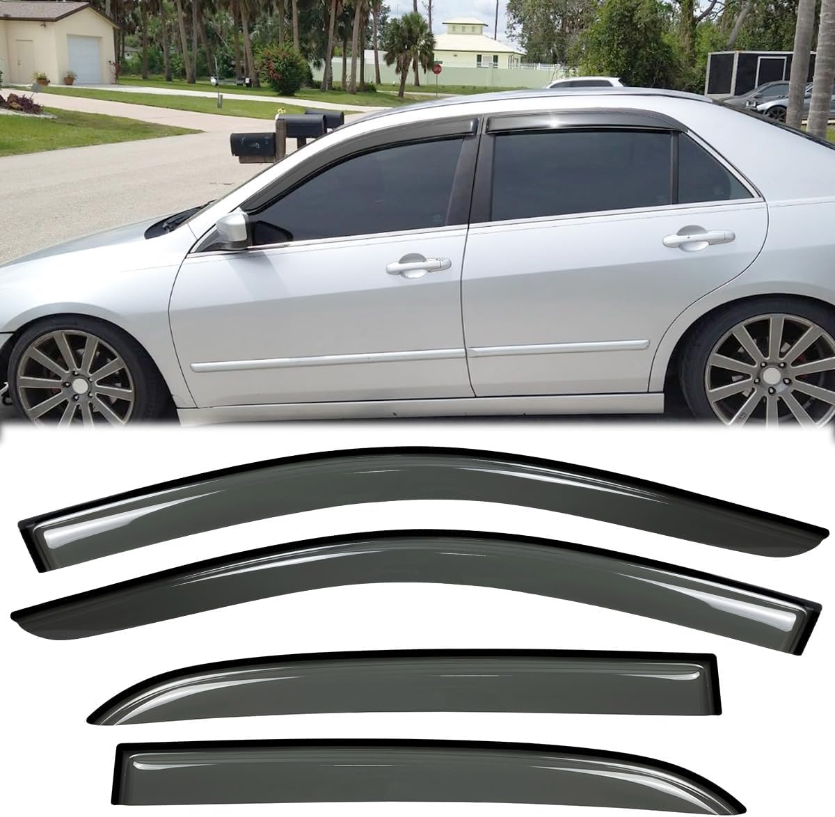 Amazon.com: 4pcs Original Shatterproof Rainproof Window Wind Deflectors ...
