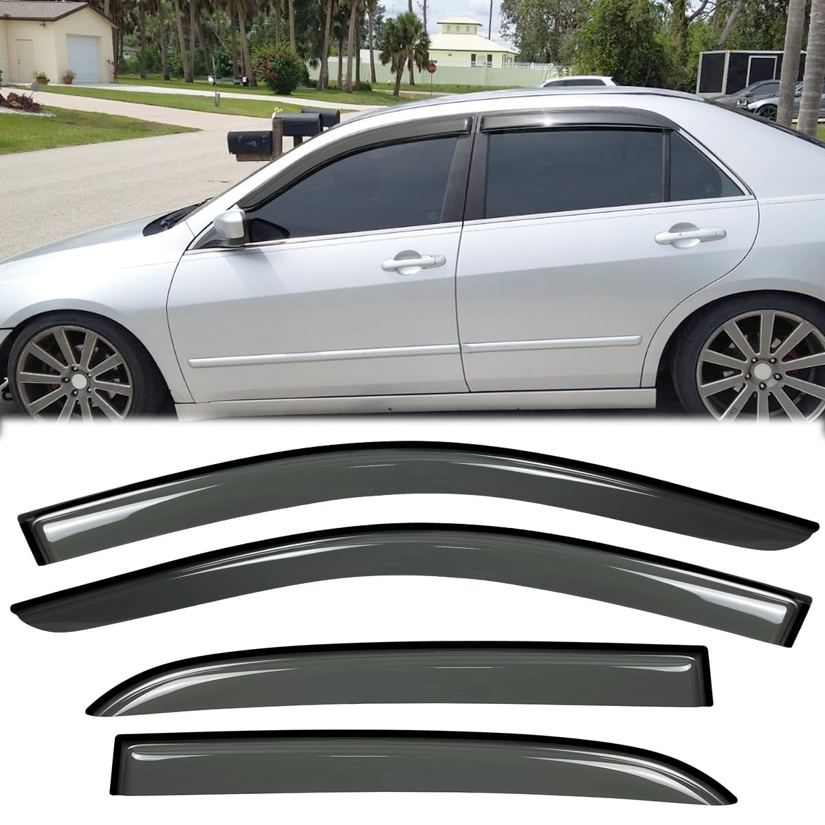 Amazon.com: 4pcs Original Shatterproof Rainproof Side Window Wind ...