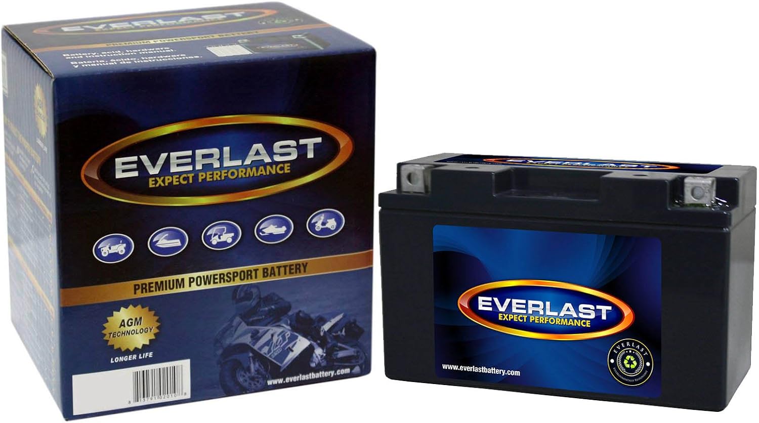 Amazon.com: EverLast Battery - CT7B-BS - 12 Volt, AGM, Fresh Pack ...