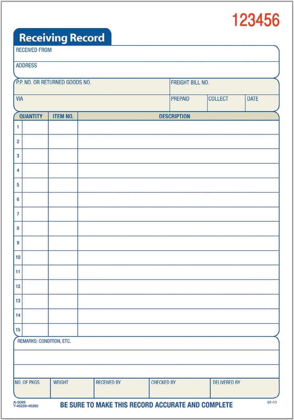 Adams Receiving Record Book (DC5089) : Amazon.ca: Office Products