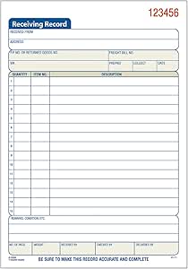 Adams Receiving Record Book, 2-Part, Carbonless, 5-9/16 x 8-7/16 Inches ...