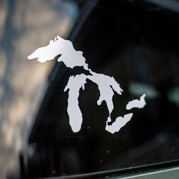 Amazon.com: Great Lakes Sticker Michigan Car Decal Premium Heavy-Duty ...