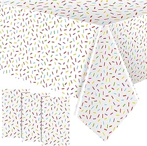 Amazon.com: Oudain 3 Pieces Sprinkle Table Cloth Disposable Plastic ...
