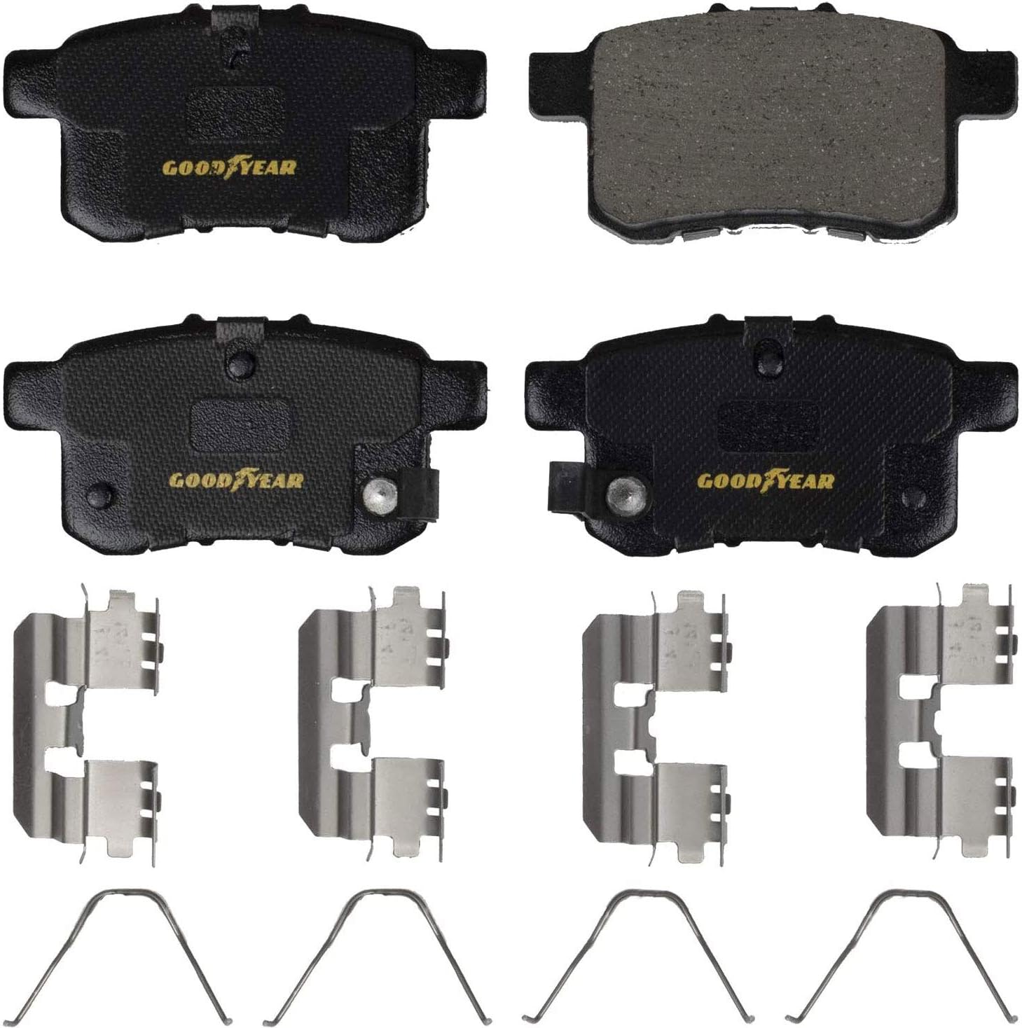Amazon.com: Goodyear Brakes GYD1451 | Premium Ceramic Rear Brake Pads ...