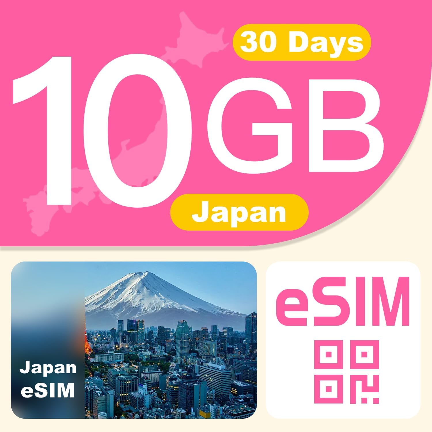 Amazon.com: Japan eSIM Prepaid 10GB Data for 30 Days, 4G LTE High-Speed ...