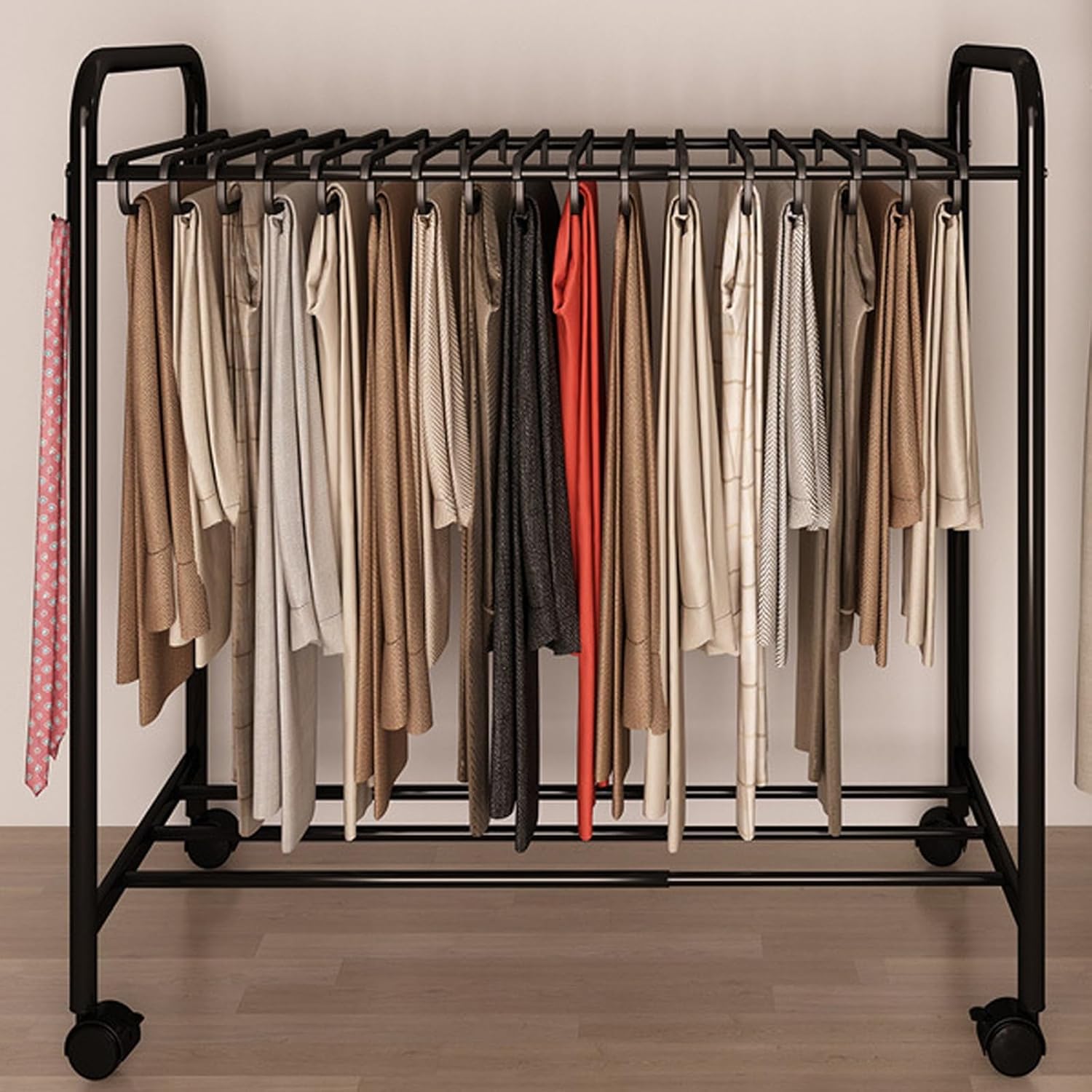 Floor Telescopic Rolling Pants Rack Trolley Trouser Hangers with ...