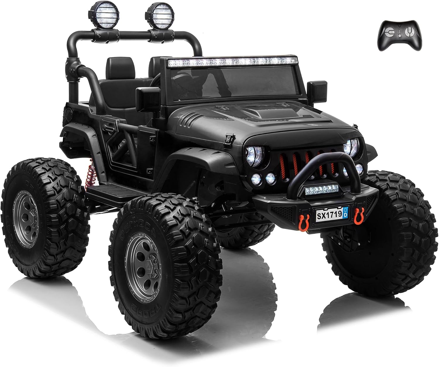 Kids Republic 2-Seater Lifted Monster Jeep Ride-On Truck Motorized ...