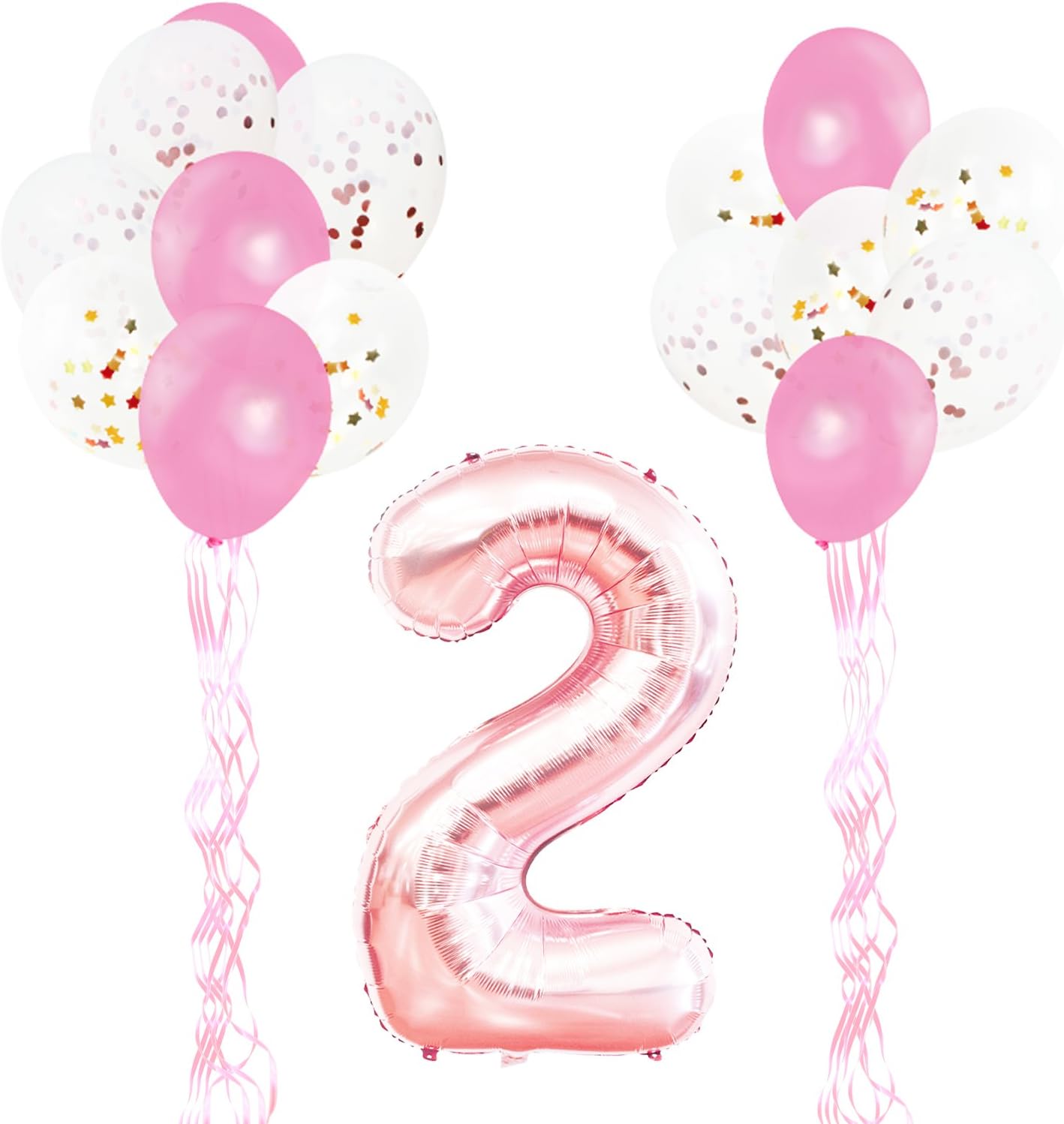 Amazon.com: KUNGYO 2nd Birthday Party Decorations Kit- Giant Rose Gold ...