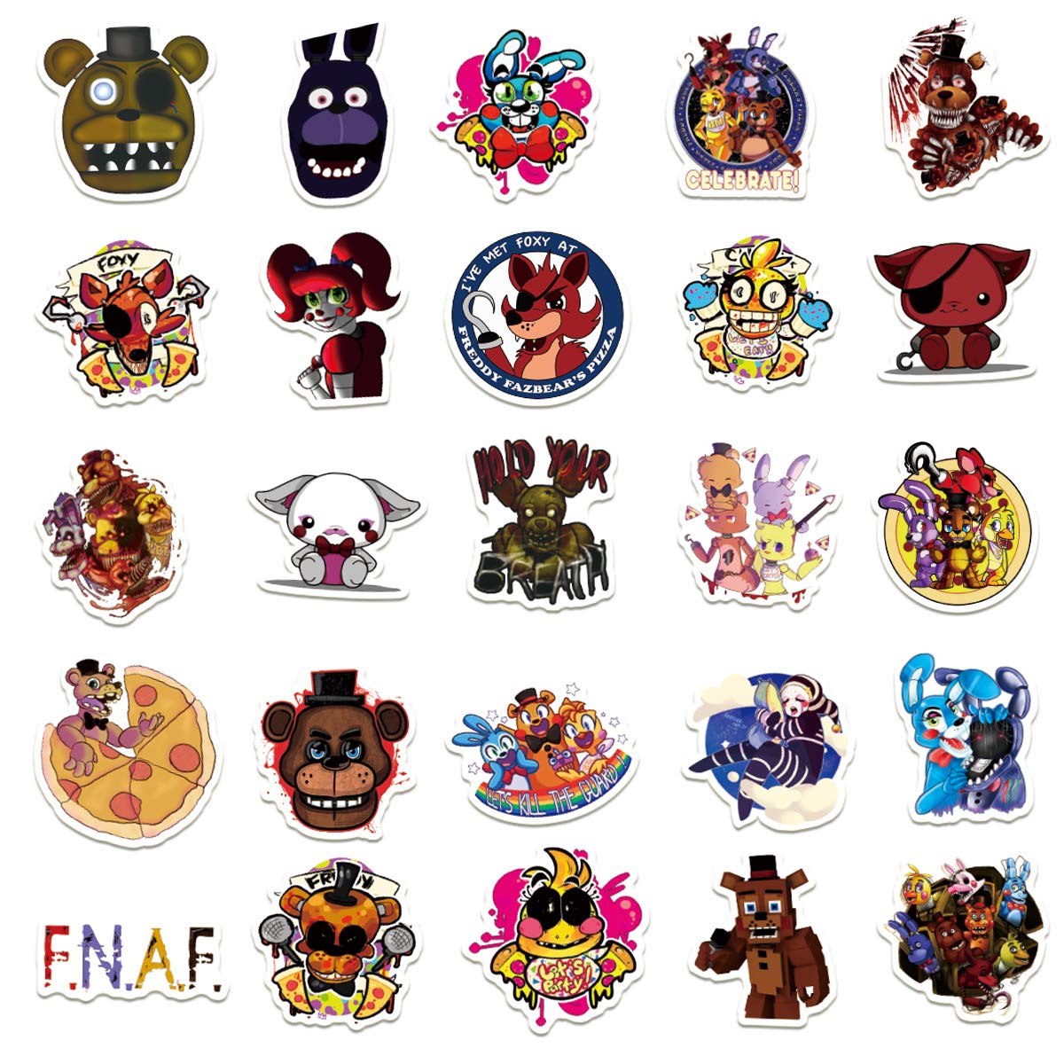 Buy Five Nights at Freddy's Stickers| 50 PCS | Vinyl Waterproof ...