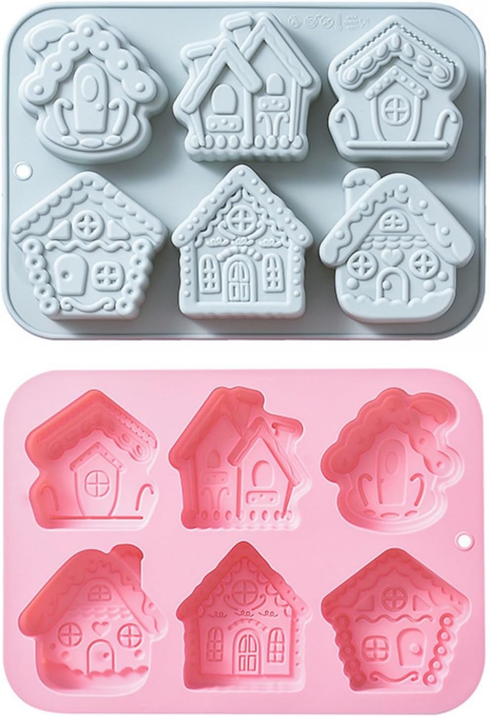 Amazon.com: Enorteen 2 Pcs Silicone House Mold Cake Decoration Fondant ...