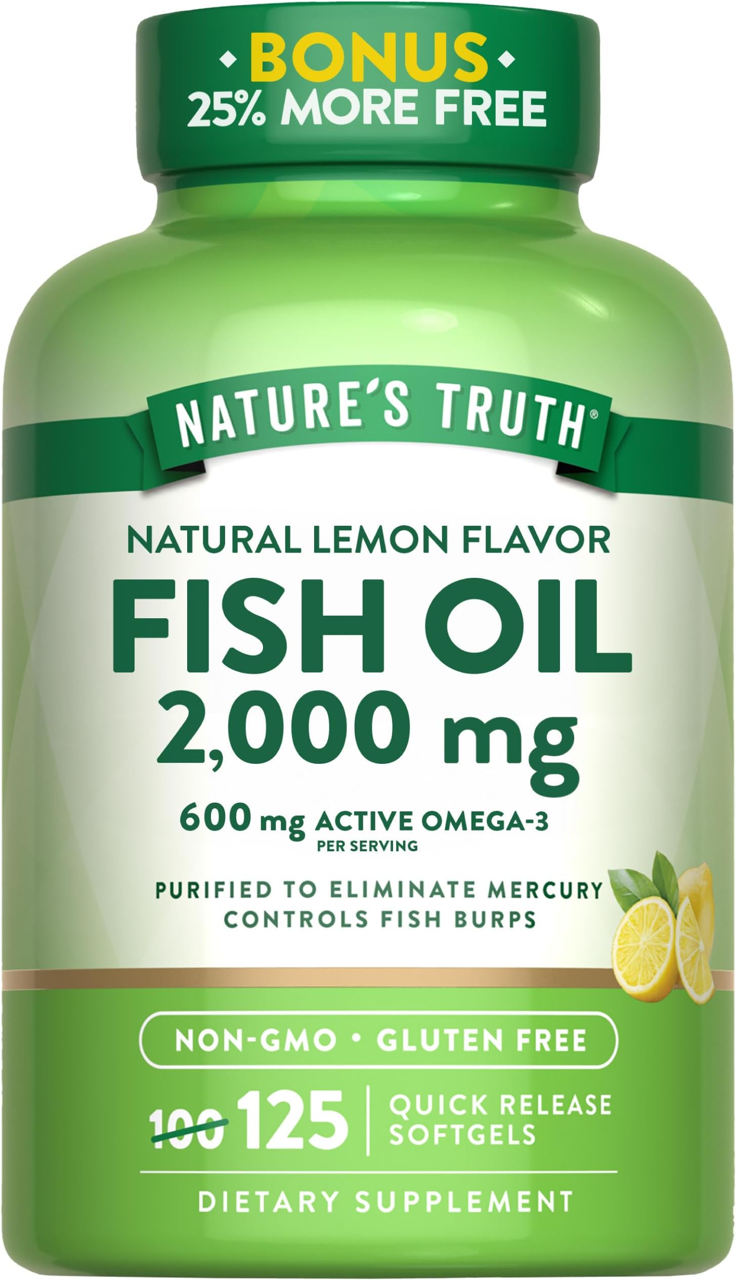 Amazon.com: Nature's Truth Fish Oil 2000mg | 110 Softgels | Omega-3 ...