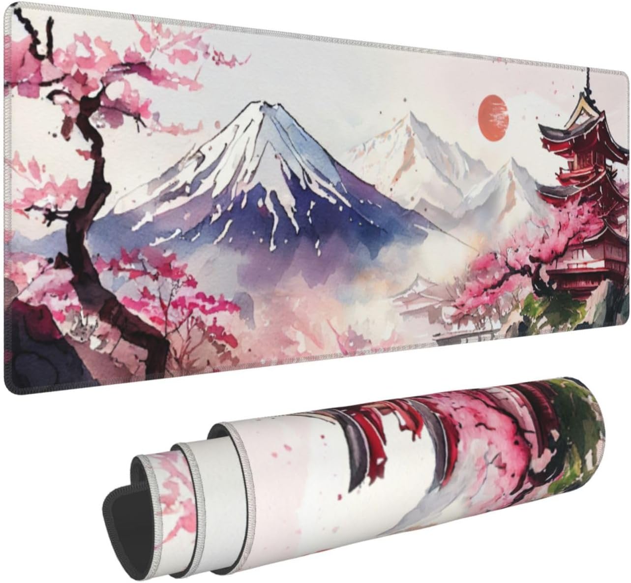 Amazon.com : Japanese Cherry Blossom White Gaming Mouse Pad XXL ...
