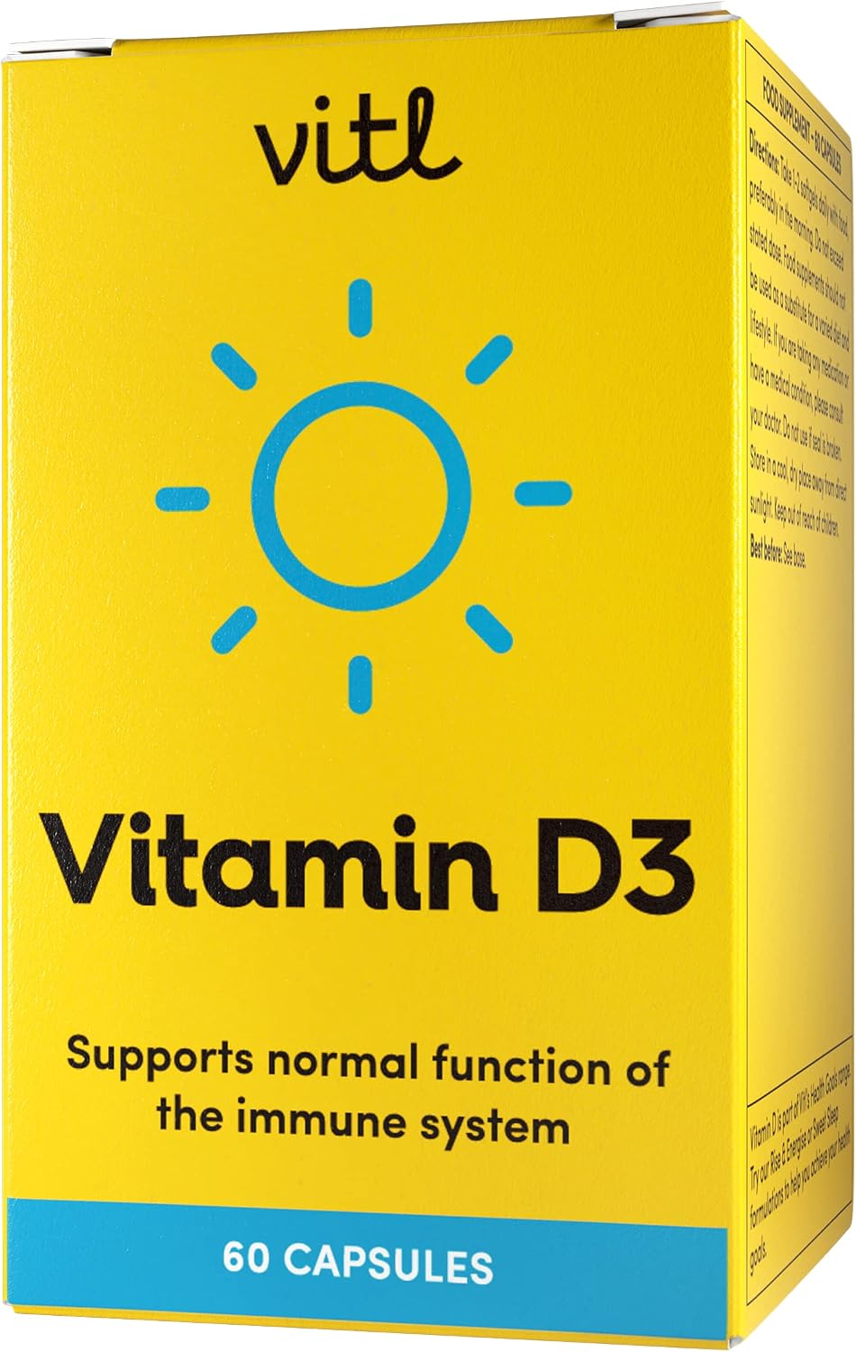 VITL Vitamin D3 for Immune System, Bone, Teeth, Muscle, Heart Strength ...