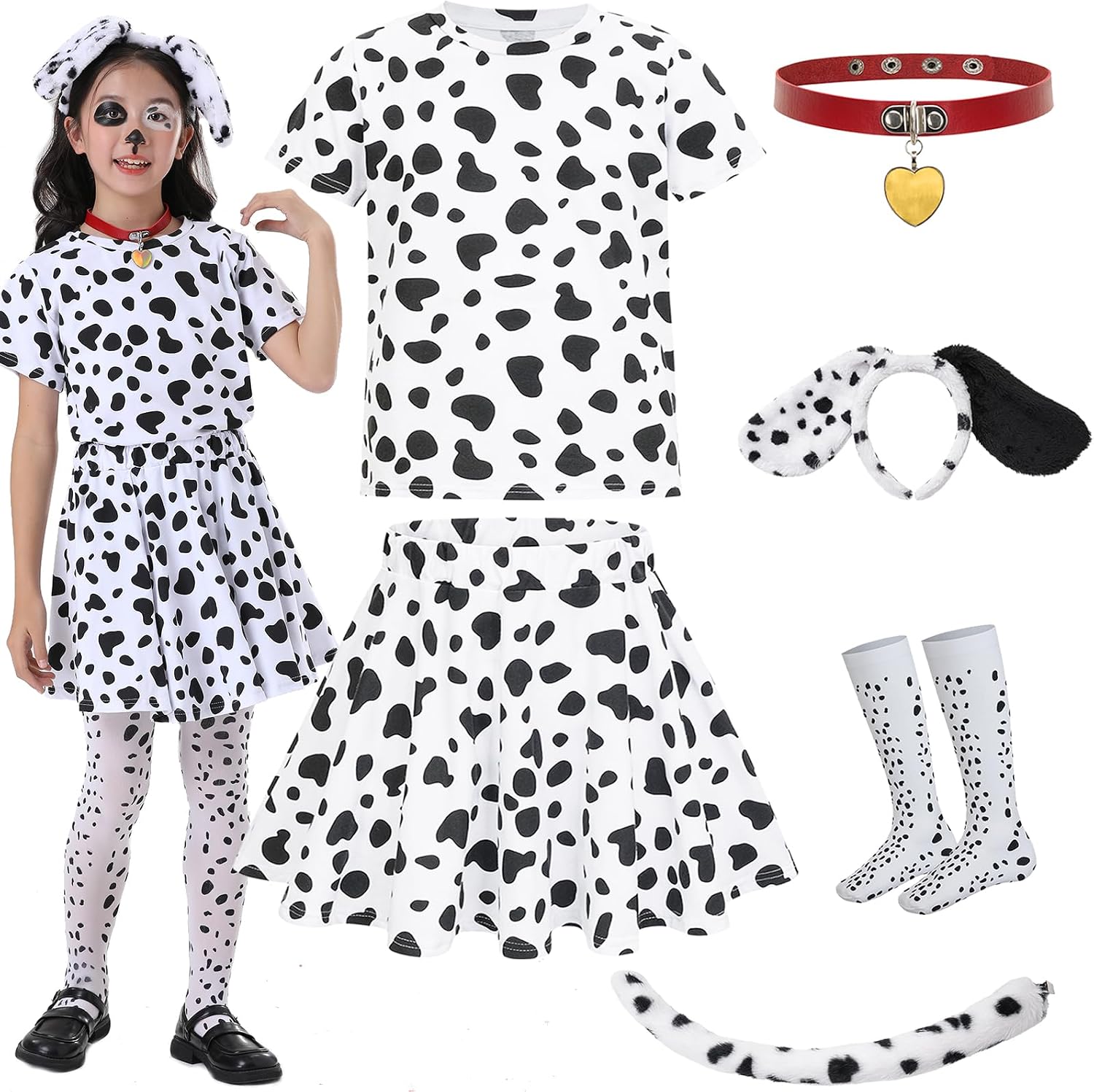 Amazon.com: Z-Shop Halloween Dalmatian Costumes Kids, Girls Shirt Tutu ...