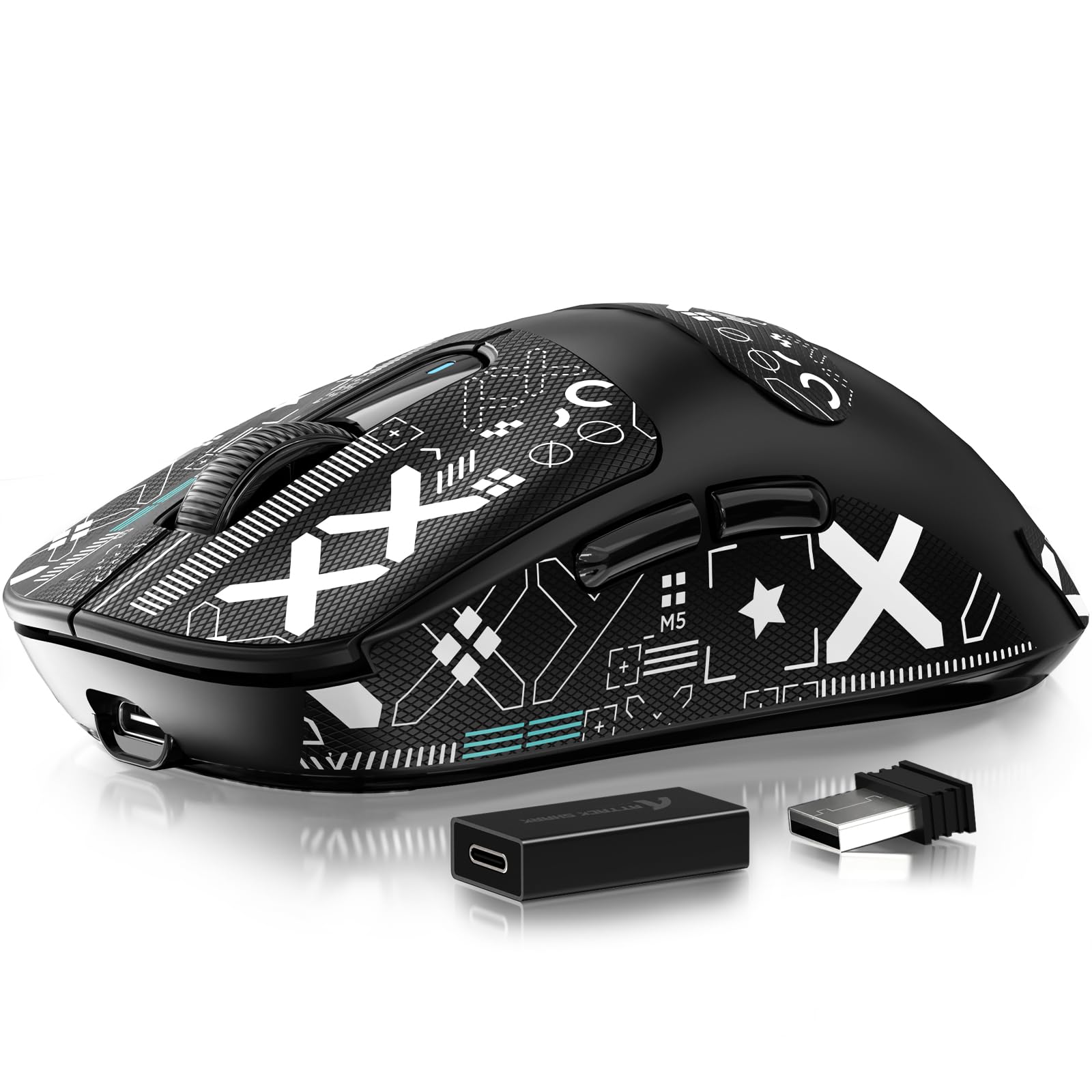 ATTACK SHARK X3 Pro 4K/8K Hz Maus, 49 g SUPERLEICHT, PixArt PAW3395 Gaming-Sensor, BT/2,4G ...