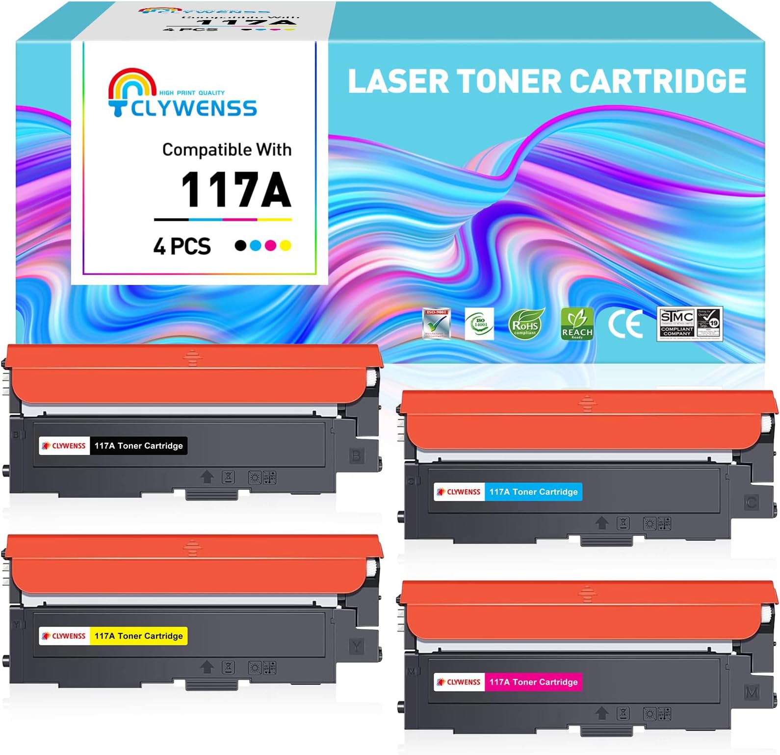 Clywenss 117A Toner Cartridges Compatible with HP 117A for Color Laser ...
