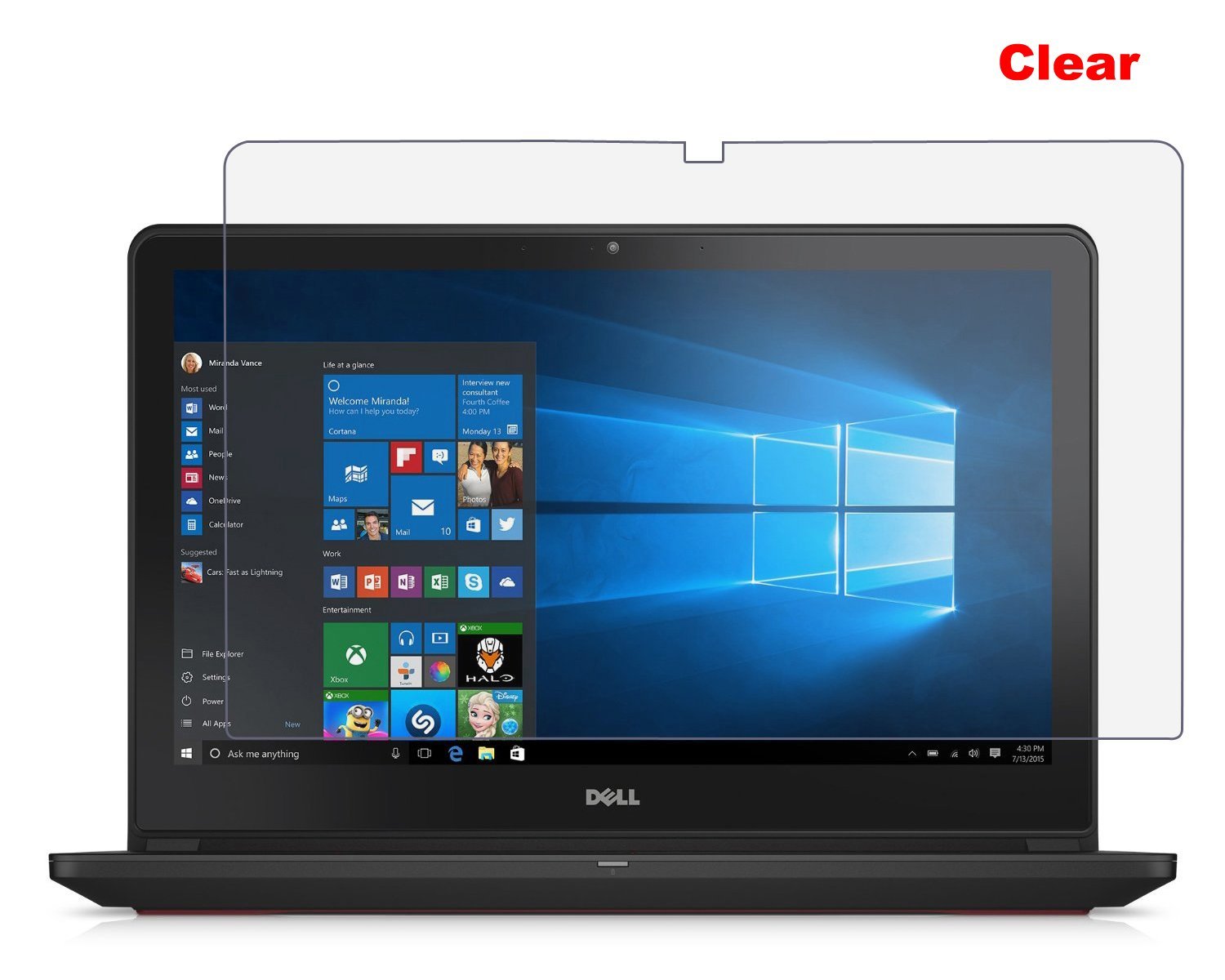 CaseBuy Dell 15.6-inch Ultra Clear Anti Scratch Whole Screen Protector ...