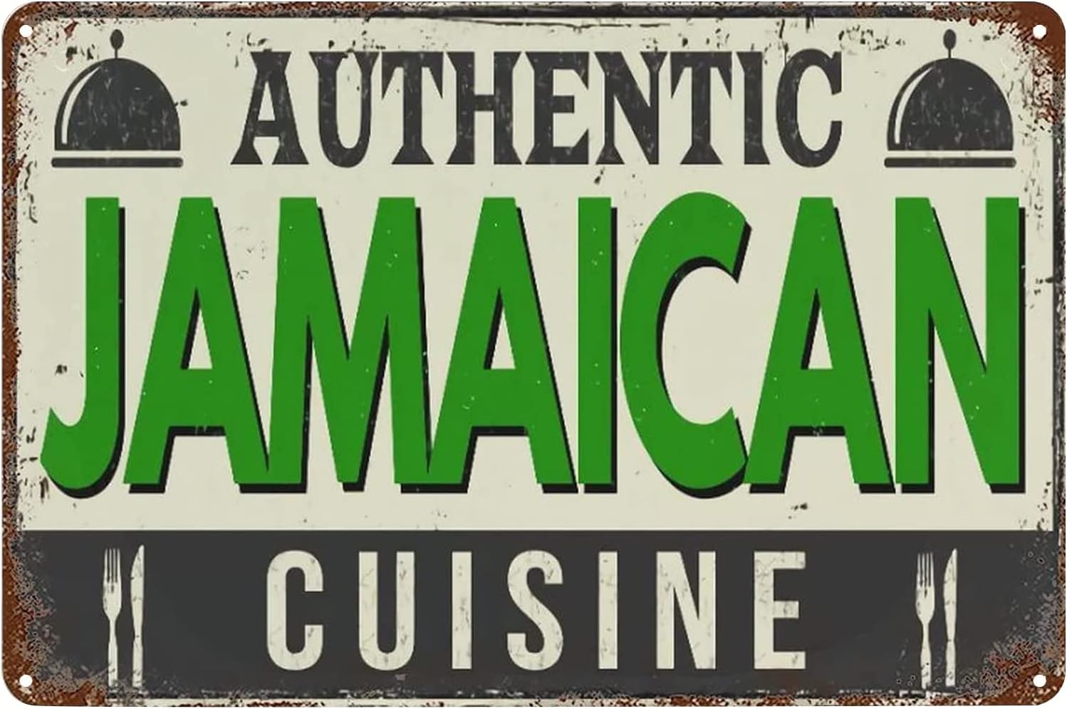 Amazon.com: Vintage Metal Signs Authentic Jamaican Cuisine Tin Sign ...