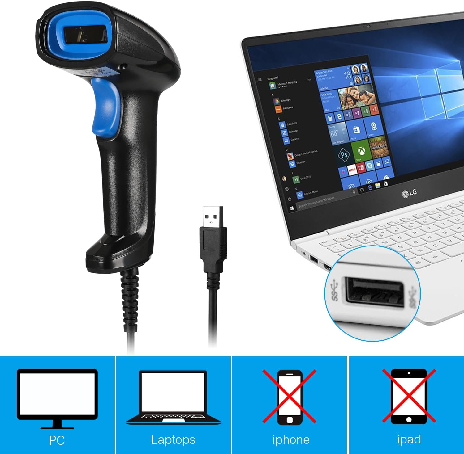 Esup Barcode Scanner with Stand USB Barcode Scanner Philippines | Ubuy