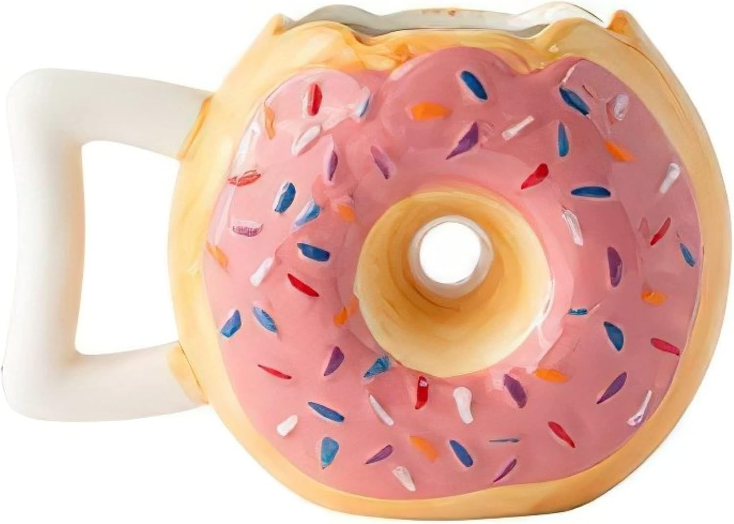 Amazon.com: Ceramic Donut Mug - Delicious Pink Glaze Doughnut with ...