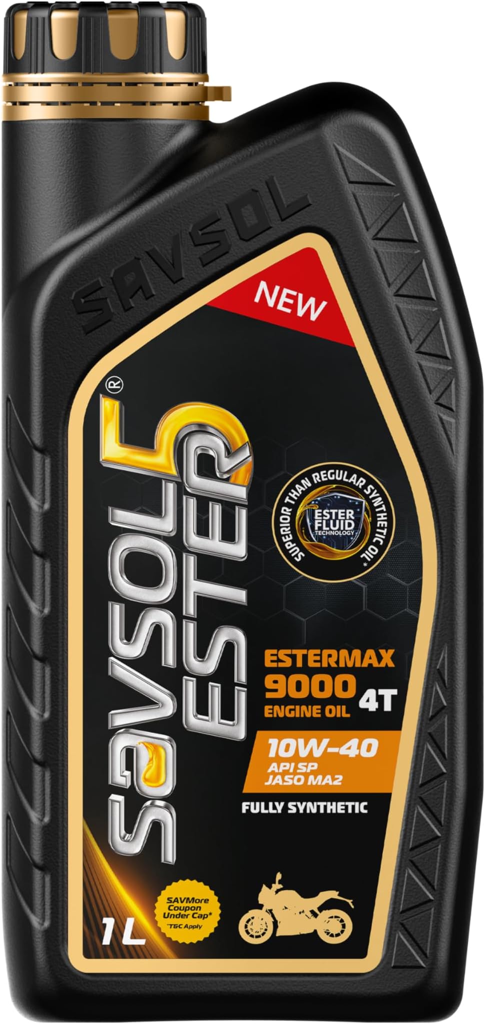 SAVSOL ESTER5 ESTERMAX 9000 4T 10W-40, Fully Synthetic Oil for Bikes ...